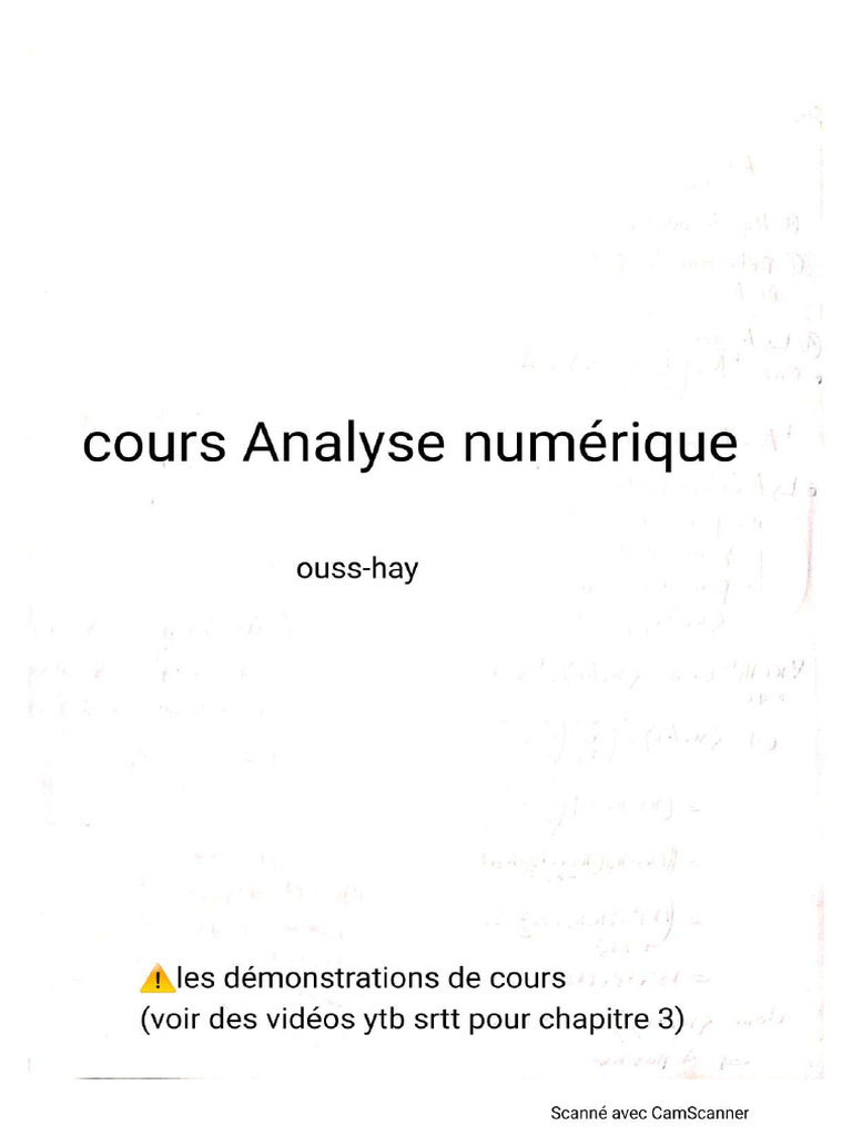 Analyse Numerique | PDF