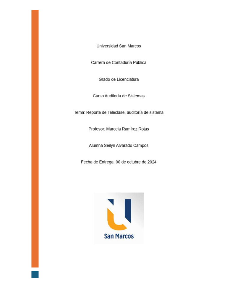 Reporte de Teleclase - Seilyn Alvarado | PDF