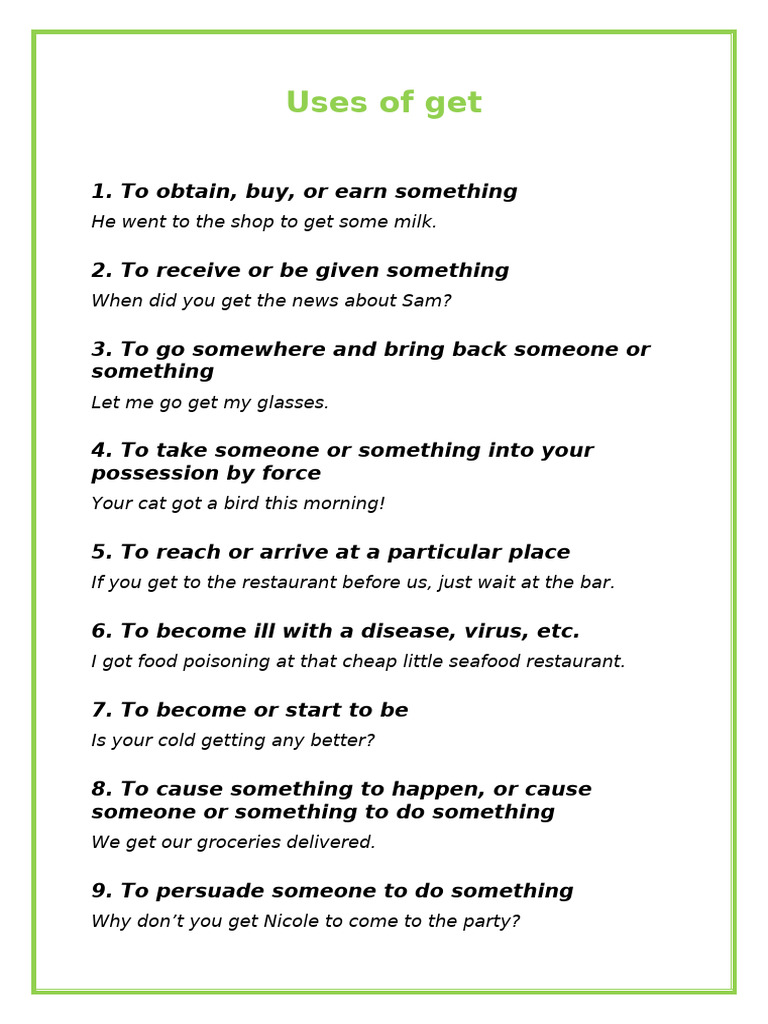 Uses of Get | PDF