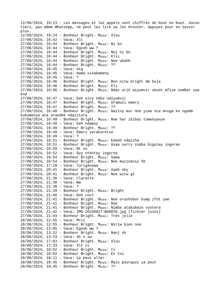 Discussion WhatsApp Avec Vava Dans L'application WhatsApp | PDF