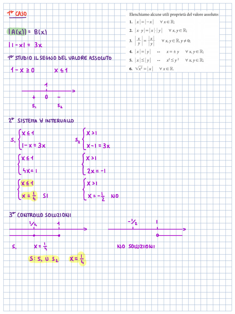 Equazioni Valore Assoluto | PDF