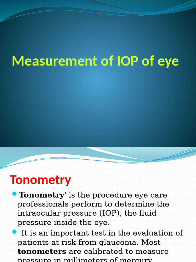 Tonometry | PDF