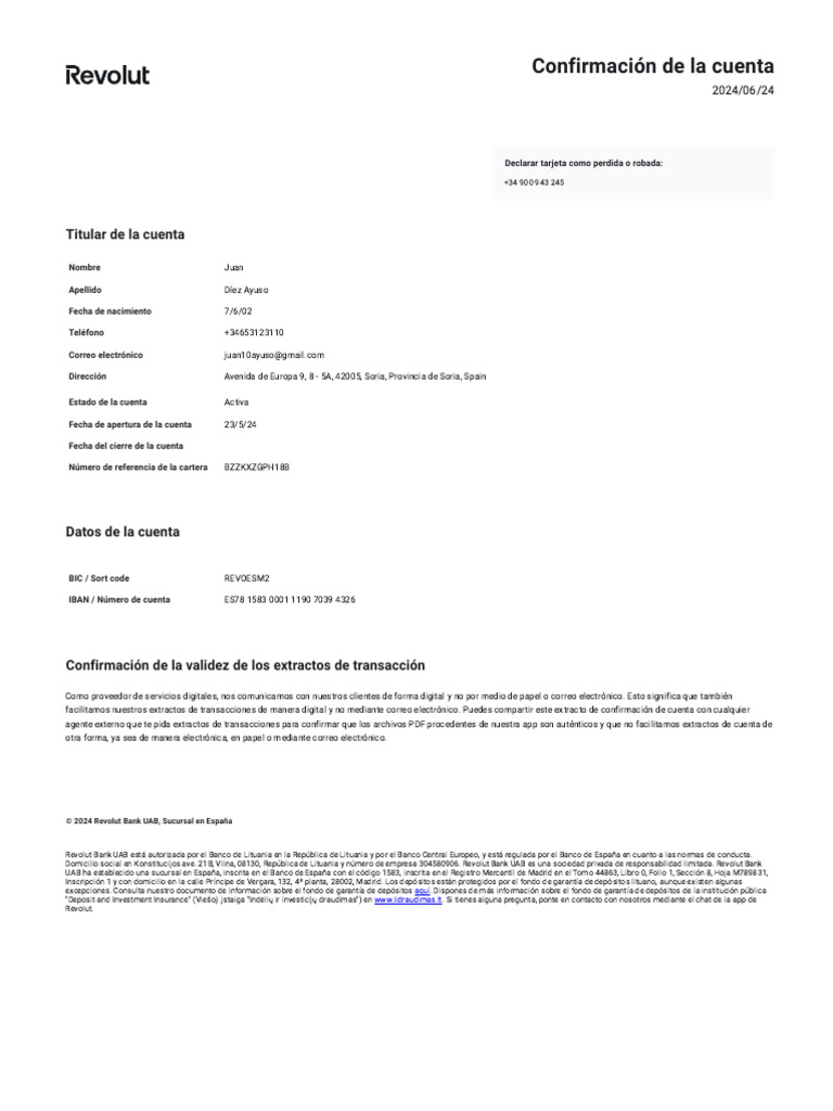 Account Confirmation | PDF