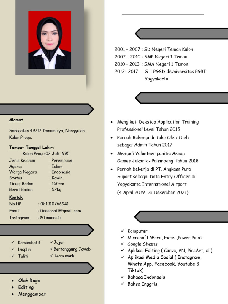 CV Fina Sari Nur Annafi PDF | PDF