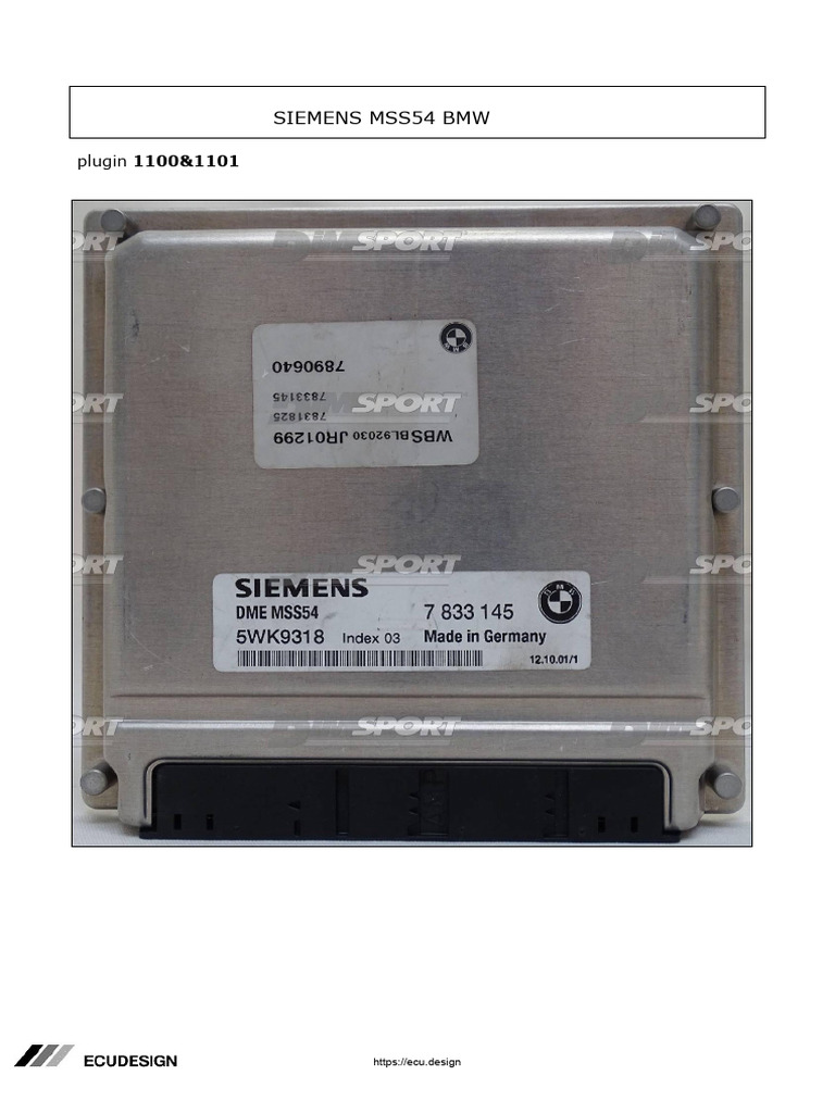 Siemens mss54 BMW | PDF