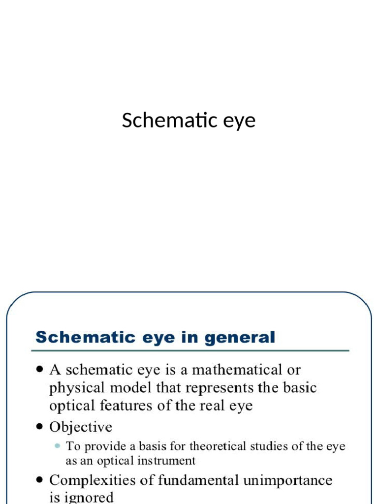 Schematic Eye | PDF