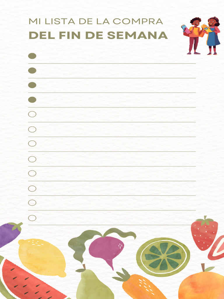 Mi Lista de La Compra Alimentación Orgánico Colorido | PDF