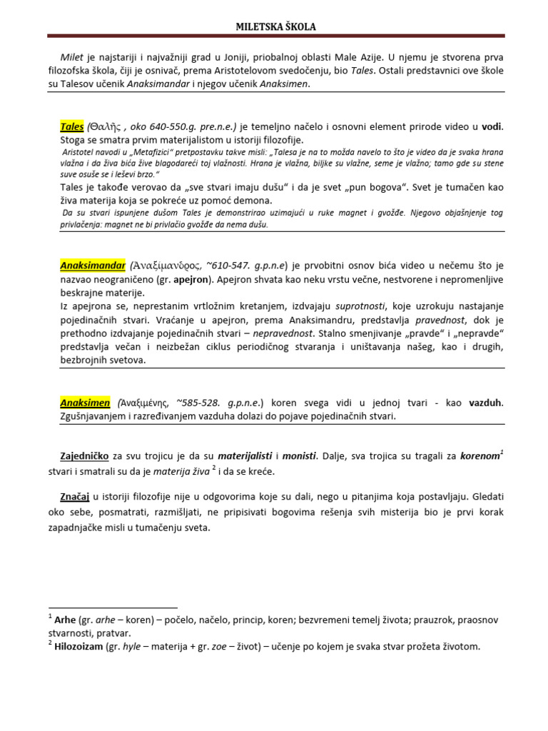 Miletska Skola | PDF