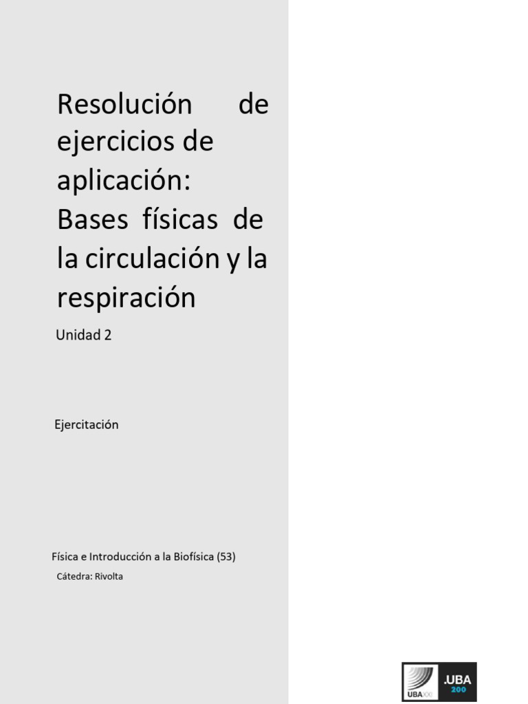 U2 Ejercicios Resueltos Física e Introduccion A La Biofísica | PDF