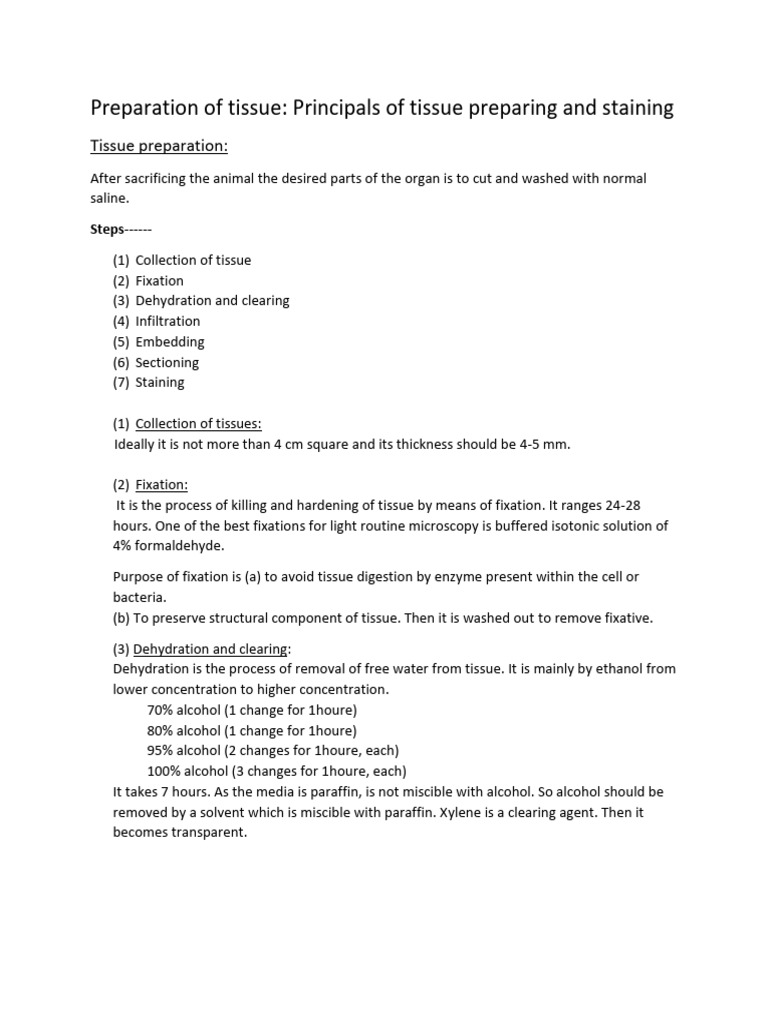 Tissue Preparation | PDF