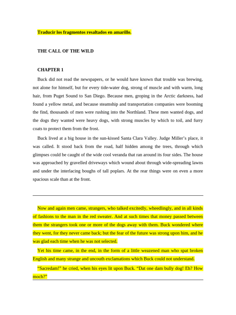 Jack London_The Call of the Wild | PDF