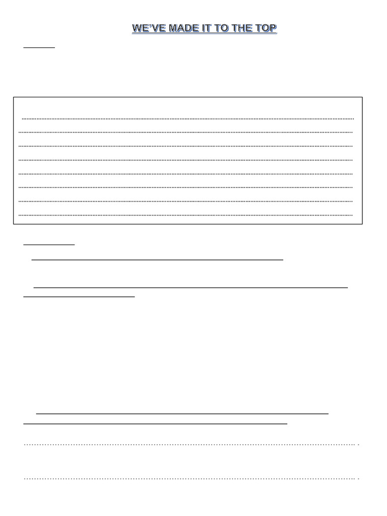 Lesson 2 We've Made It To The Top | PDF