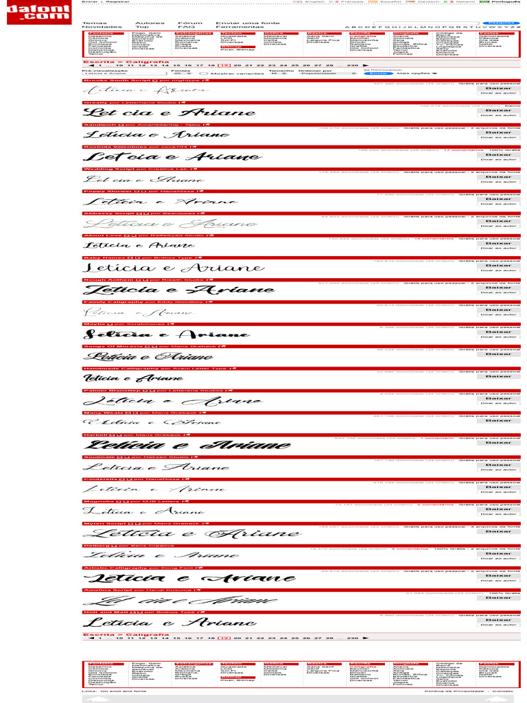 Escrita Caligrafia Dafont - Com 54 | PDF