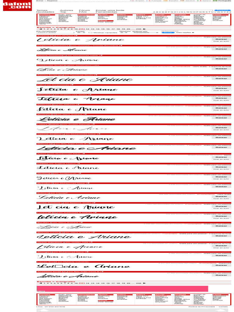 Escrita Caligrafia Dafont - Com 52 | PDF
