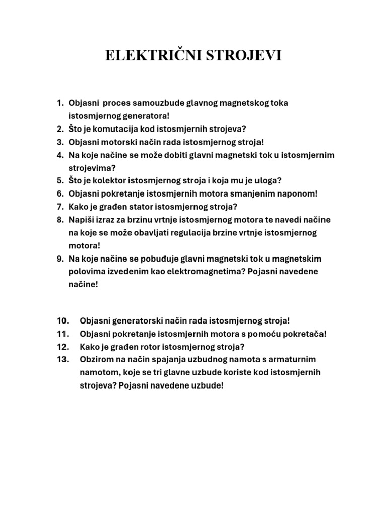Električni Strojevi - Istosmjerni Strojevi | PDF