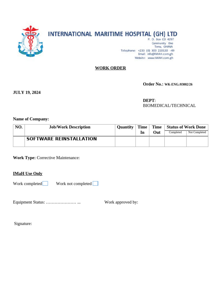 THIRD PARTY WORK ORDER FORM A III | PDF