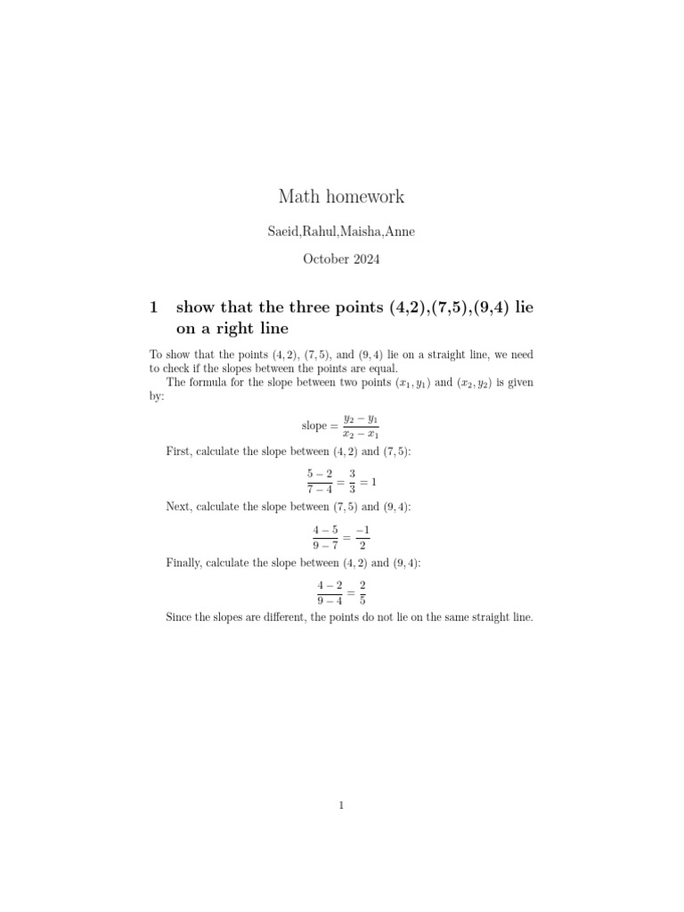 Math Homework | PDF