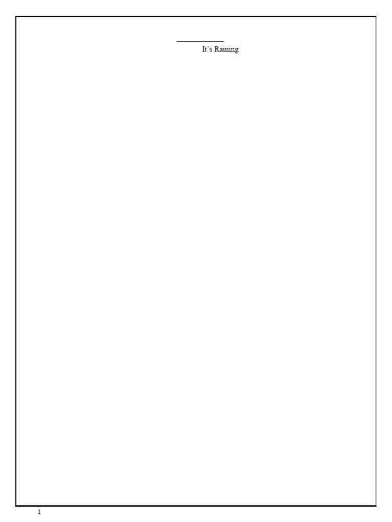 Its Raining | PDF