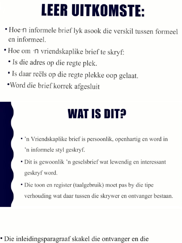 Vriendskaplike Brief | PDF