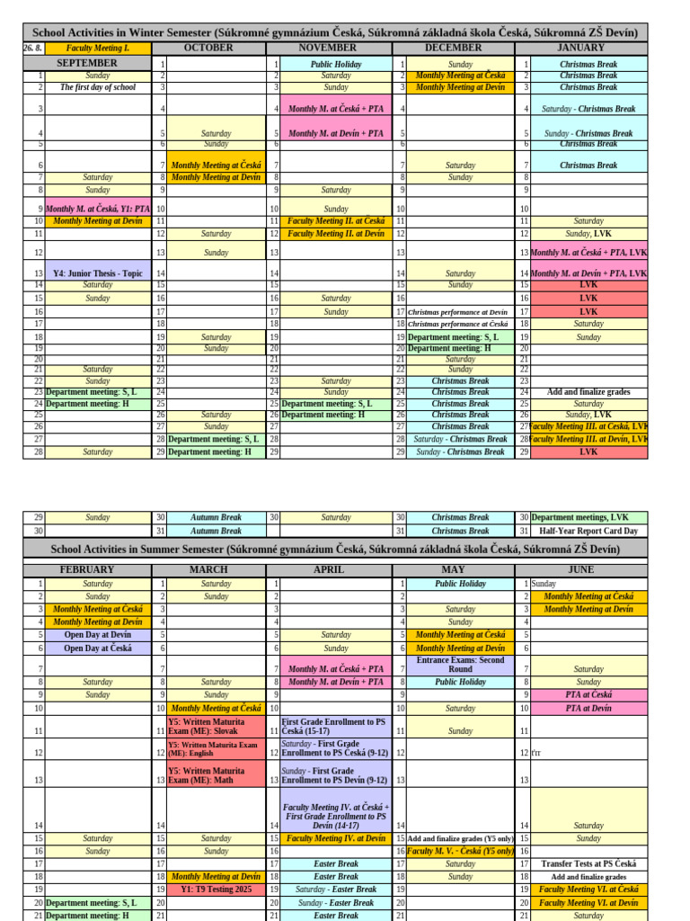 Yearly School Activity Planner | PDF | Academia | Schools