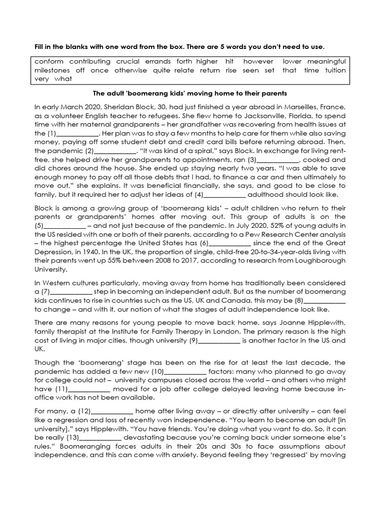 boomerang generation cloze test st_240129_171929-1-2 | PDF