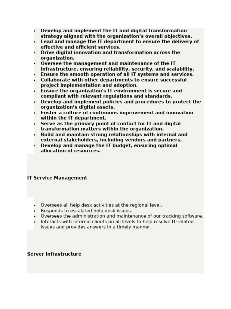 IT Wording For CV | PDF