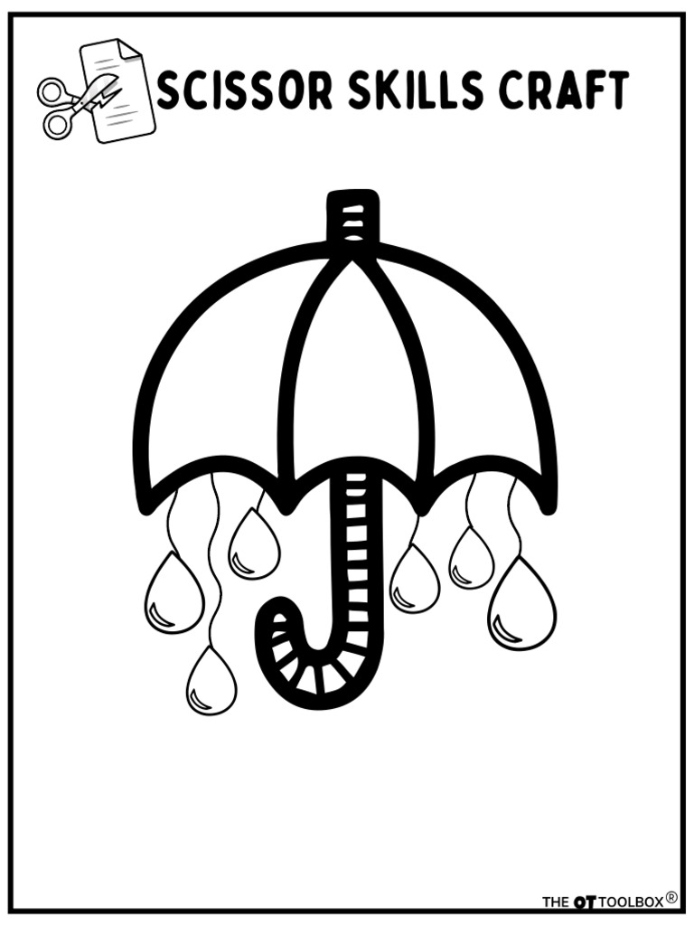 Umbrella Raindrop Scissor Skills | PDF