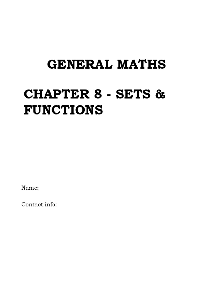 CHP 8 Sets Functions | PDF
