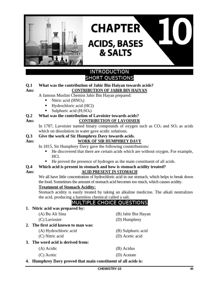 10th Chemistry Chapter 10 | PDF