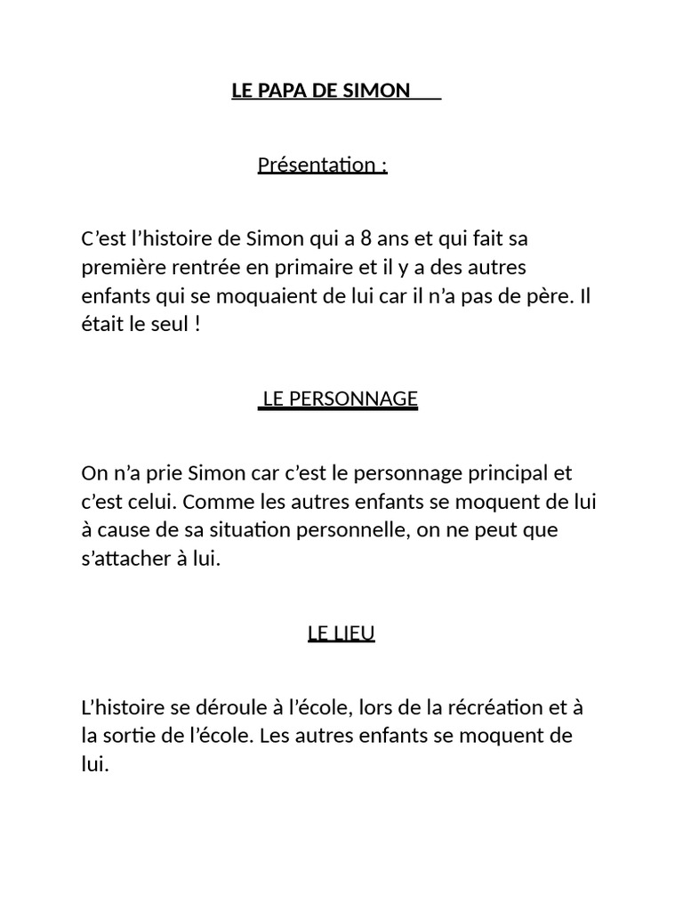 Le Papa de Simon | PDF