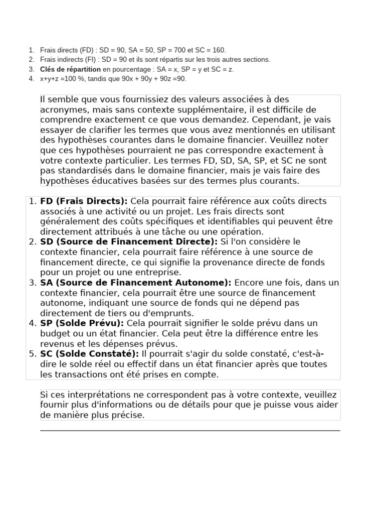 Clé de Répartition | PDF
