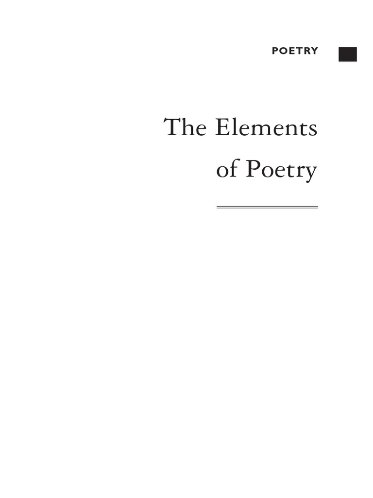 The Elements of Poetry Coursebook | PDF