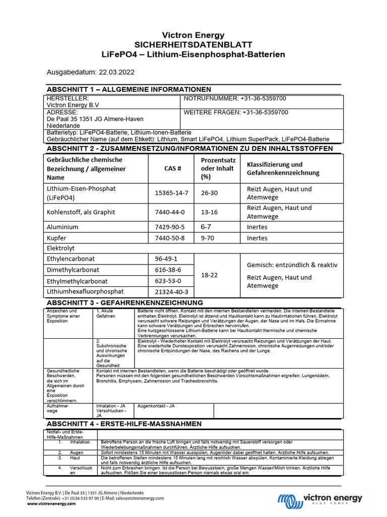 Material-Safety-Data-Sheet-Lithium-ion-batteries-DE | PDF