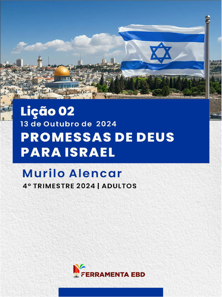 Subsídio Lição 02 - Promessas de Deus para Israel - 4Tm 2024 - Gratuito ...