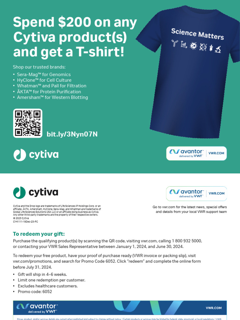 Cytiva T-Shirt Promo Flyer CA 2024 | PDF