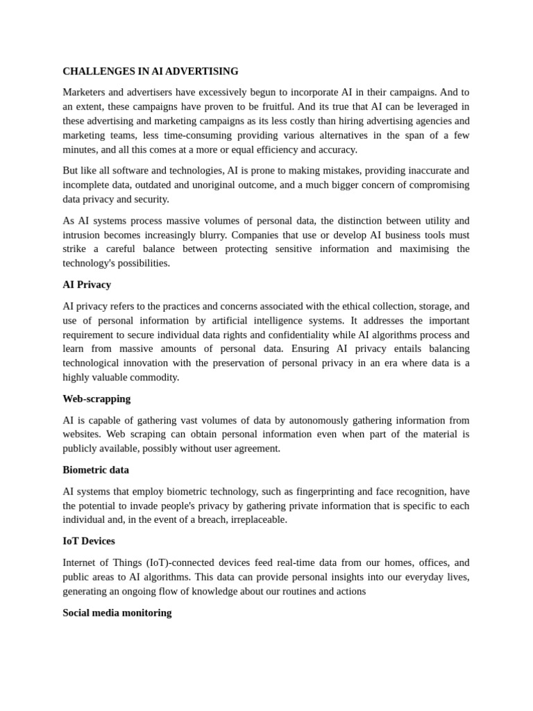 Challenges in AI Ads | PDF