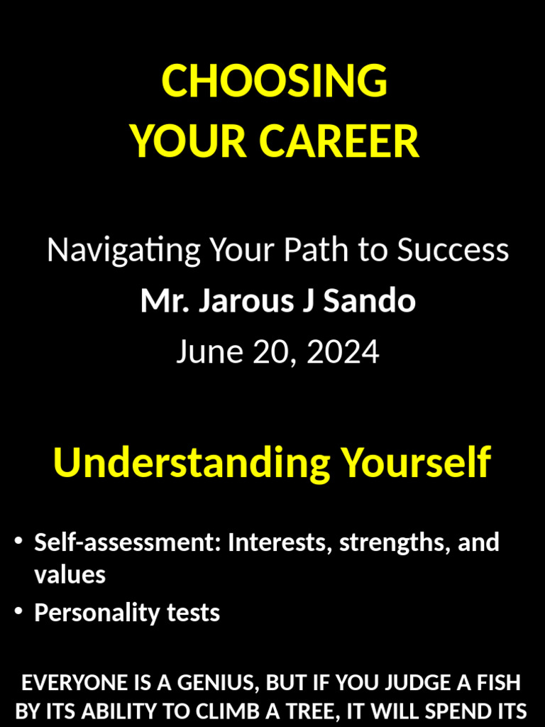 Choosing Your Career | PDF