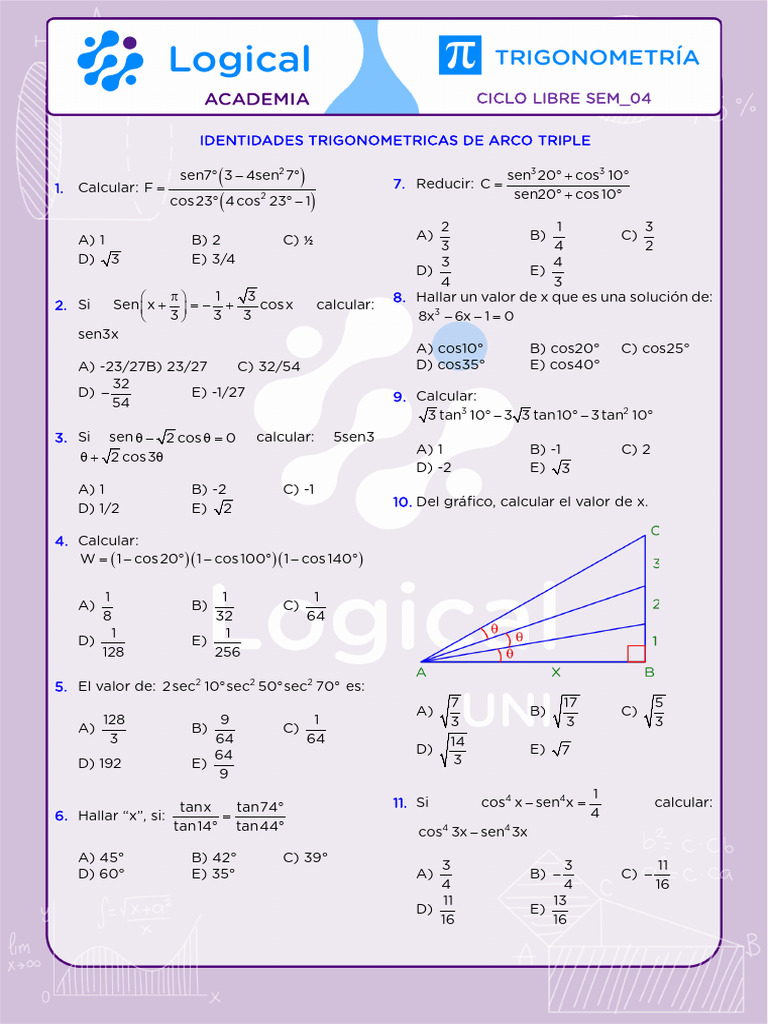 Trig Cic - Free Sem 04 Identidades Trigonometricas de Arco Triple | PDF