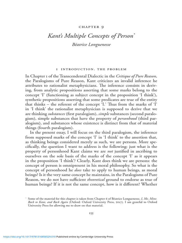 Kant S Multiple Concepts of Person | PDF