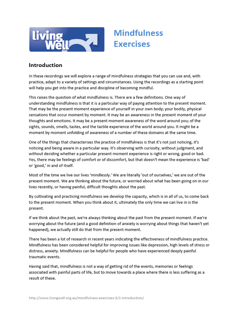 Mindfulness Introduction | PDF