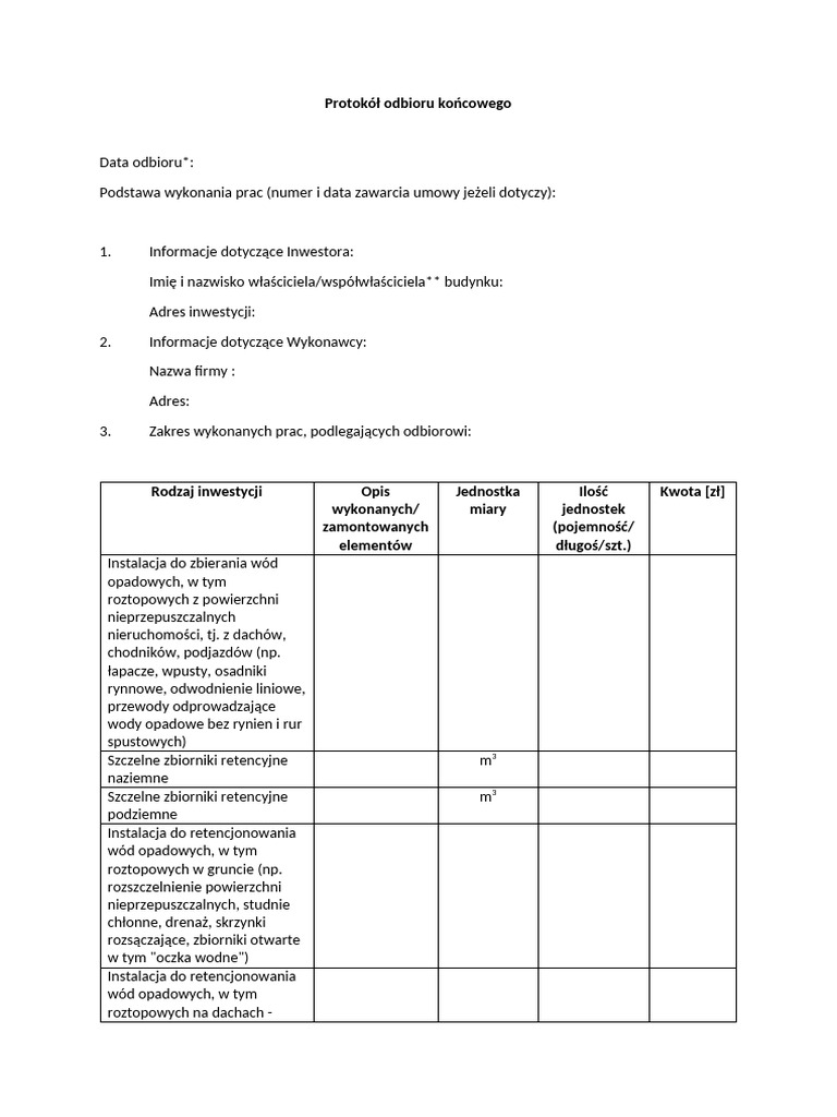 Wzor Protokolu Odbioru MW3 | PDF