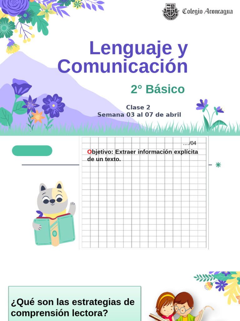Clase 2 Lenguaje, Semana 03 Al 07 de Abril | PDF