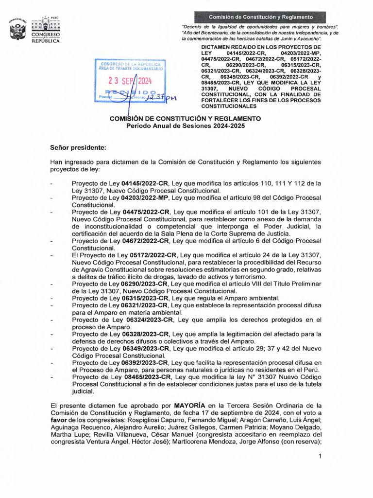 Dictamen NCPC-4145 | PDF | Mandato | Ley procesal
