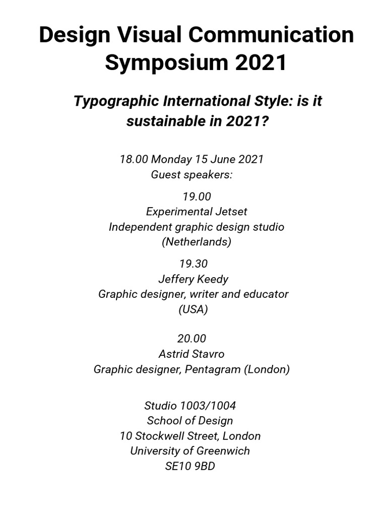 Design Visual Communication Symposium 2021 | PDF