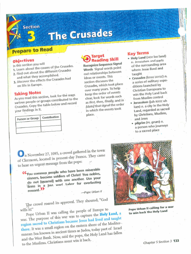 The Crusades Worksheet | PDF
