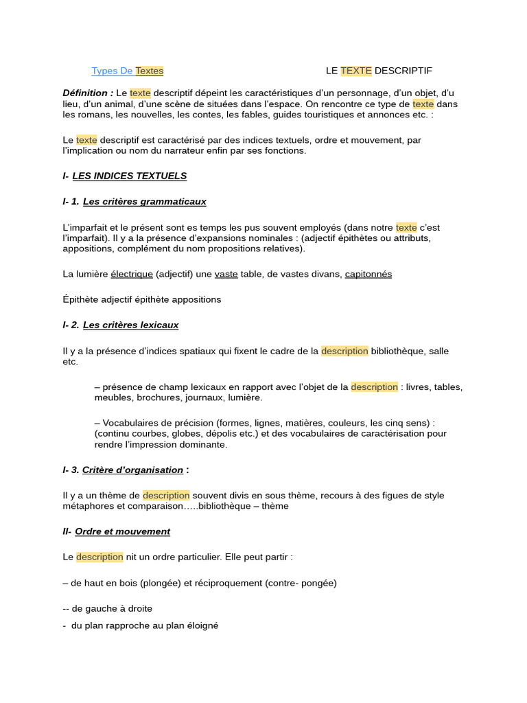 Texte Descriptif | PDF