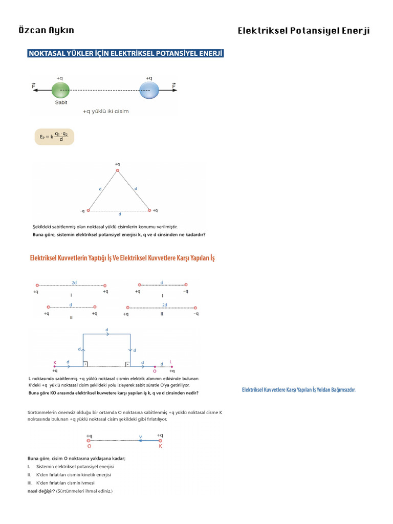74-Elektriksel Potansiyel Enerji | PDF