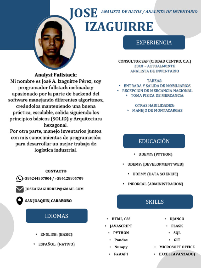 Sintesis Curricular Jose Izaguirre2 | PDF Sintesis Curricular Jose Izaguirre2 | PDF