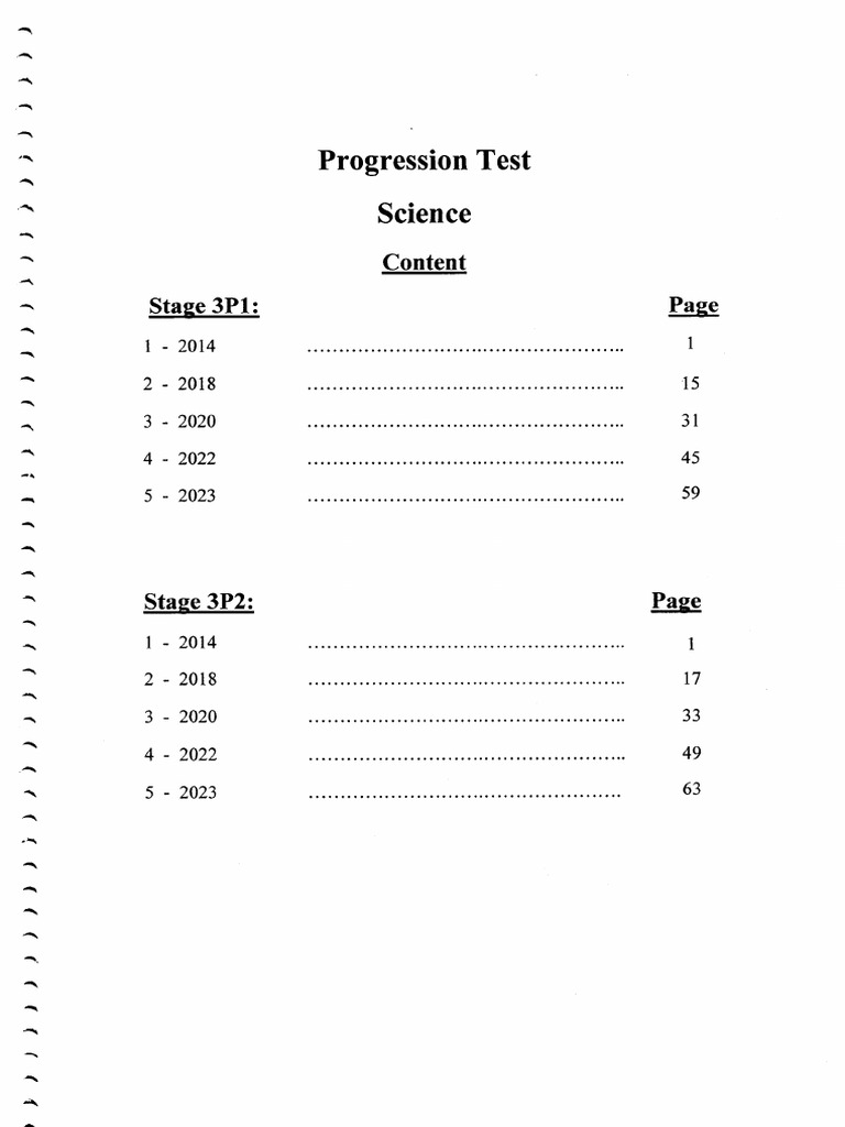 Grade 3 Science Progression Test (2014-2023) | PDF