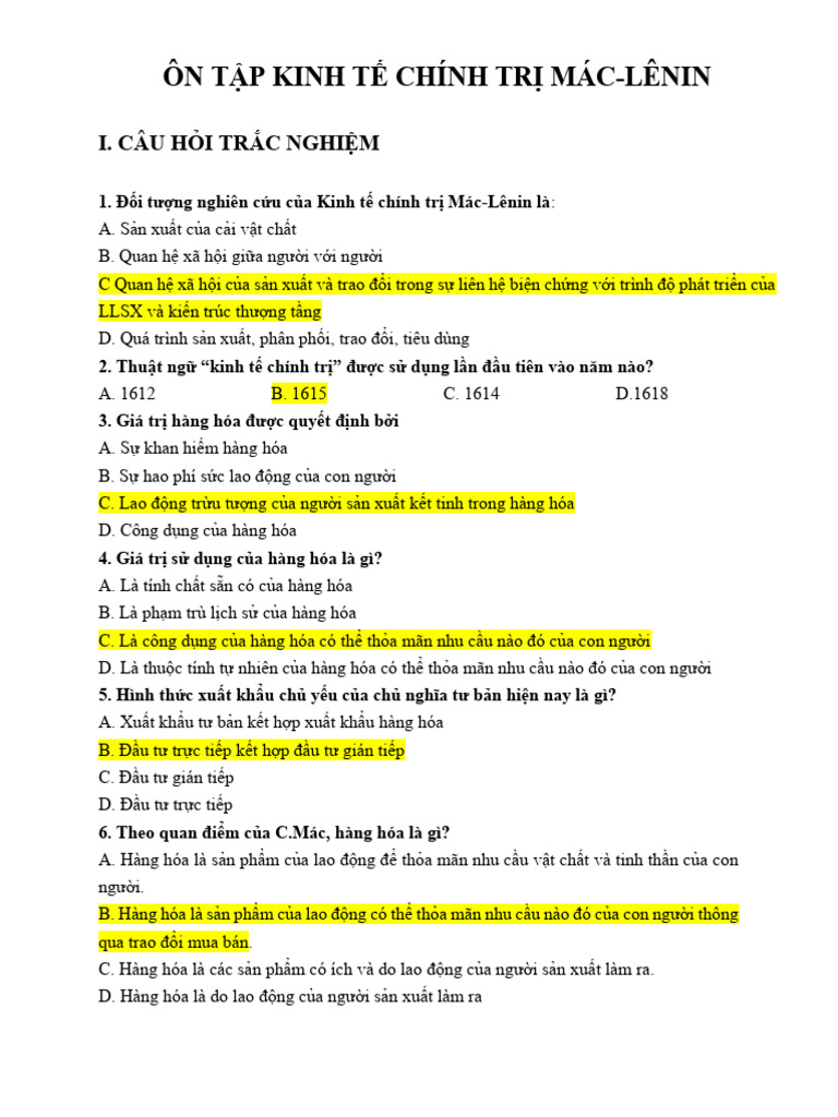 Ôn KTCT Maclenin | PDF